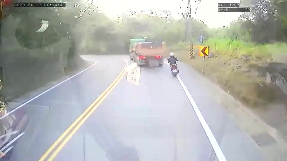 Cyclist Falls Under Wheels Of Semi-trailer