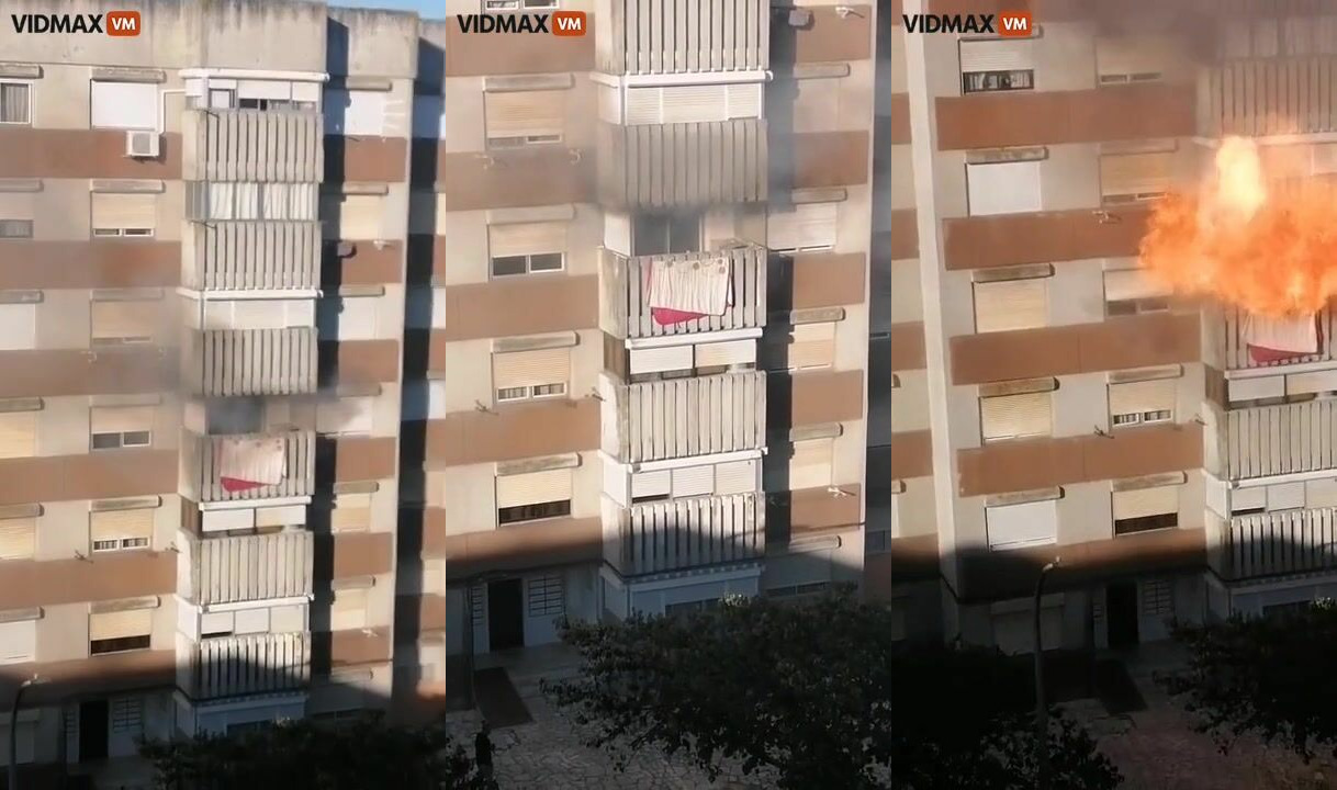 Gas Explosion In Apartment Sends Furniture Flying Out Of Building