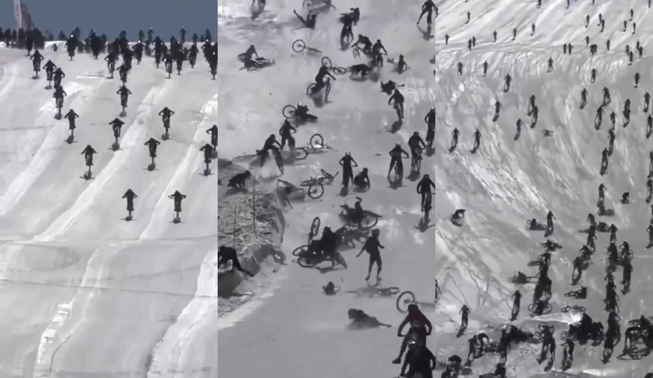 A Large-scale Downhill Race On An Iceberg