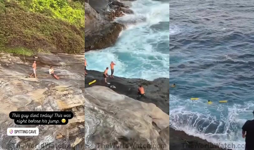 Footage: A Tourist Jumped To His Death From A 15-meter-high Cliff In Hawaii